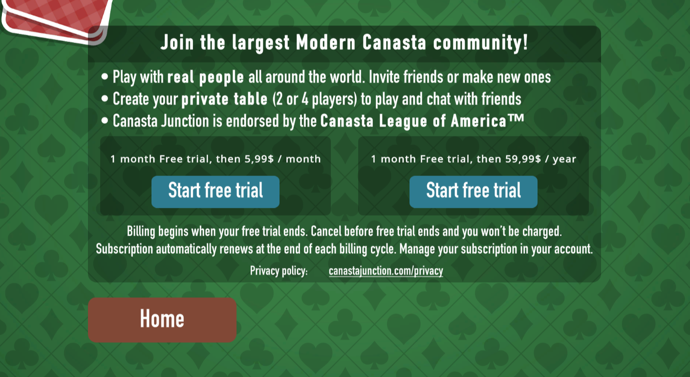 How to start a live game - Canasta Junction